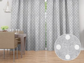 Biante Dekorační závěs Porto PRT-018 Bílé puntíky na šedém režném 130x150 cm