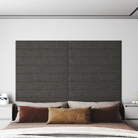 vidaXL Nástěnné panely 12 ks 90 x 15 cm textil 1,62 m² [343873] Barva: Tmavě šedá