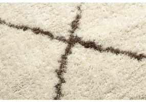koberec FLUFFY 2373 shaggy laťková mříž krém / béžový velikost 140x190 cm | krásné koberce cz