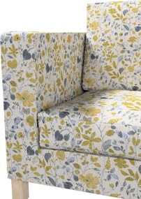 Potah na pohovku IKEA  Karlanda 2-místná, krátký barva žlutá látka pletený vzor, vzorované