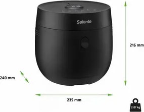 Salente Jasmine černá / Rýžovar / 1,9 l / 4 programy / LCD displej / o