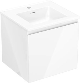 Mexen Orio, koupelnová skříňka 50 cm s umyvadlem Otis, 1 zásuvka, bílá lesklá, 91A10-05047-1-BF00-W18M00