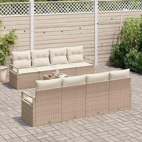 Set pohovek 7 ks 6-Počet míst Béžová a krémová polyratan 3346311