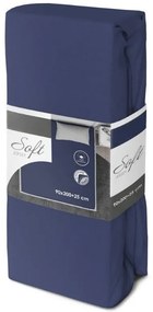 Bavlněné Jersey prostěradlo SOFT 90x200 cm + 25 cm tmavě modré