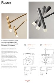 Redo 01-3448 - LED Stmívatelný lustr na tyči RAYEN LED/60W/230V CRI 90 zlatá