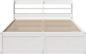 Rám postele s čelem bílý 140 x 190 cm masivní borovice 3307096
