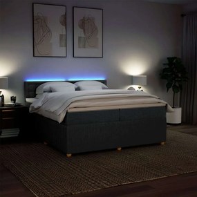 Box spring postel s matrací tmavě šedá 200x200 cm textil 3289878