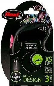 Flexi Black Design XS lanko 3m černo-růžové / Vodítko