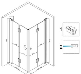 BPS-koupelny Čtvercový sprchový kout HYD-SK05B 90x90 černá/transparent - bez vaničky