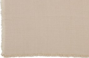 Béžový mušelínový pléd s třásněmi Muslin - 130*180 cm