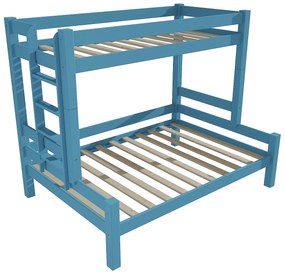 Vomaks Patrová postel s rozšířeným spodním lůžkem 8X8 06B Rozměr: 80/120 x 200 cm, Barva: barva modrá, Varianta: vlevo