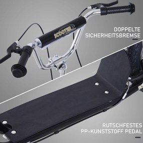 HOMCOM dětská koloběžka 16" koloběžka šlapací s brzdami pro děti od 5 let, odrazová deska černá 135x58x92-100 cm | Aosom.de