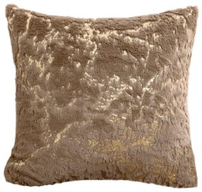Moderní plyšový dekorační povlak na polštářek se zlatým potiskem (43x43 cm) Barva: Khaki