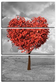 Obraz na plátně - Srdce ve tvaru stromu - obdélník 7106B (90x60 cm  )