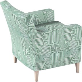 Potah na křeslo IKEA Karlstad barva zelená látka pletený vzor, vzorované
