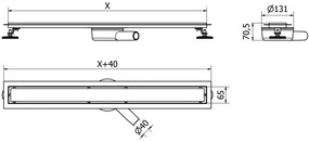 Mexen Flat 360° M13 lineární odtok rotační 2v1 80 cm, Zlatá - 1510080-40