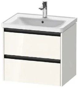 Duravit Ketho.2 - Umyvadlová skříňka 549x634x455 mm, 2 zásuvky, lesklá bílá K25282022220000