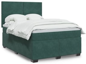 Box spring postel s matrací tmavě zelená 160x200 cm samet 3290951