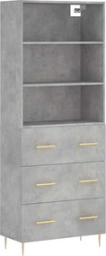 Skříň highboard betonově šedá 69,5x34x180 cm kompozitní dřevo 3189369