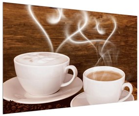 Obraz šálků kávy  (120x80 cm)