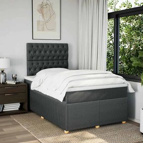 Box spring postel s matrací tmavě šedá 120x190 cm textil 3292003