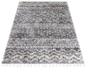 Kusový koberec Shaggy AZTEC FA60A Šedý Rozměr: 200x300 cm