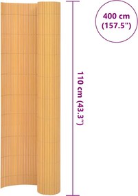 Oboustranný zahradní plot 110 x 400 cm žlutý 317158