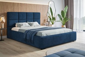 Prostorná čalouněná postel 200x200 cm Gia Barva: Modrá - Kronos 09
