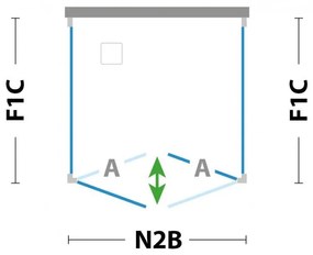 FORTE Sprchový kout 80x80 cm DECO N2B+F1S BARVA rámu - Hliník ossidato, Rozměr A - 80 cm, Rozměr B - 80 cm, Rozměr C - 200 cm, Výplň - Čiré bezpečnostní sklo - 6 mm BDE8080348103