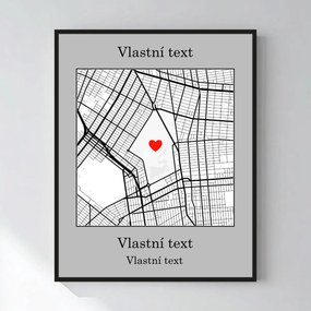 Personalizovaný magický fotoobraz v rámu - 40x50 - mapa