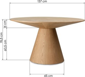Jídelní stůl KIRUNA 137 cm dub přírodní