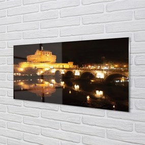 Obraz na skle Rome River mosty v noci 100x50 cm