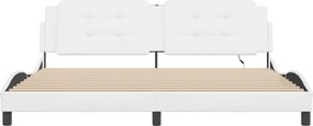 Rám postele s LED bez matrace Zadar bílý 200 x 200 cm 3214132