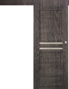 posuvné interiérové dveře na stěnu vasco doors MADERA model 4 Průchozí rozměr: 70 x 197 cm, Orientace dveří: Levé dveře, Dekor: Dub kartáčovaný