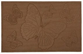 Hnědá rohožka s motýlem – 75x45x1 cm
