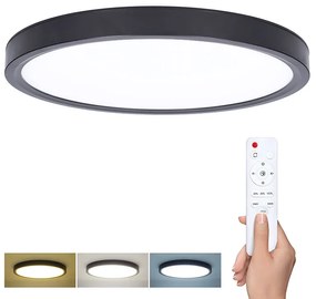 Solight LED osvětlení s dálkovým ovladačem Estela Black, 36W, 2700lm, 30cm, změna chromatičnosti, stmívatelné