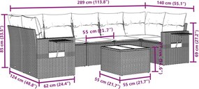8dílná zahradní sedací souprava s poduškami černá polyratan 3252273