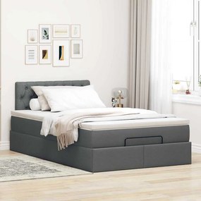 Osmanský postel s matrací tmavě šedá 120x200 cm textil 3311533
