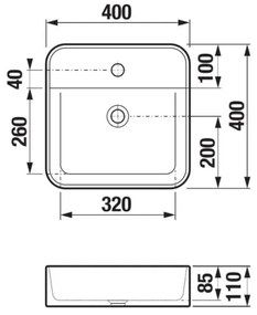 JIKA H8183610001111 - Umyvadlo na desku ASTRA 40x40 cm keramika/bílá