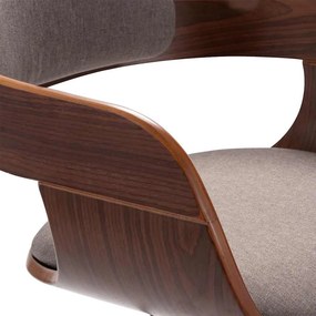 Jídelní židle taupe ohýbané dřevo a textil 327334