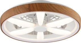 Brilliant G80935/76  Stmívatelné LED svítidlo GAIANO dekor DŘEVO, reverzní VENTILÁTOR LED RGB