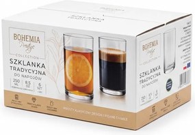 BOHEMIA PRESTIGE TRADITIONAL GLASSES SKLENICE NA VODU 250 ML SADA 6 KS