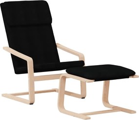 Relaxační křeslo s podnožkou černé textil 3154416