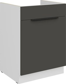 ARIA po | dolní skříňka 60 ZL 1S dřezová | 60 cm | PREMIUM BOX | bílá/šedá grafit