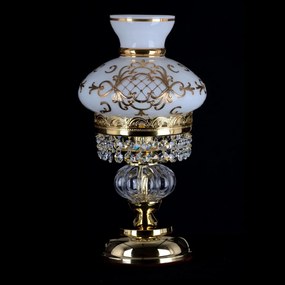 Ručně malovaná lampa na noční stolek - český vysoký smalt Arabesky