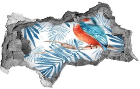 Wallmuralia Díra 3D fototapeta nálepka Rostliny a pták 95x73 cm