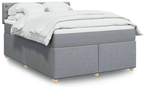 Box spring postel s matrací světle šedá 140 x 200 cm textil 3289010