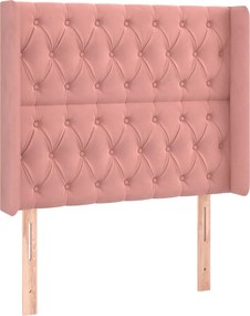 Box spring postel s matrací a LED růžová 90x200 cm samet 3139726