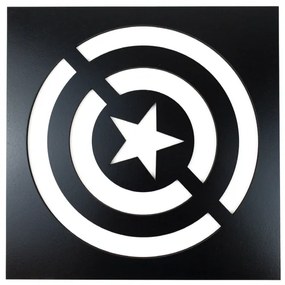 Dřevěná dekorace Symbol Kapitána Ameriky černá