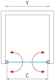 Roltechnik Outlet Dvoukřídlé sprchové dveře BADEN II pro instalaci do niky - bez vaničky Varianta: šířka: 90 cm, orientace: Univerzální - (BADEN II/90 - 4000856), Barva profilů a typ výplně: profily: brillant, výplň: transparent